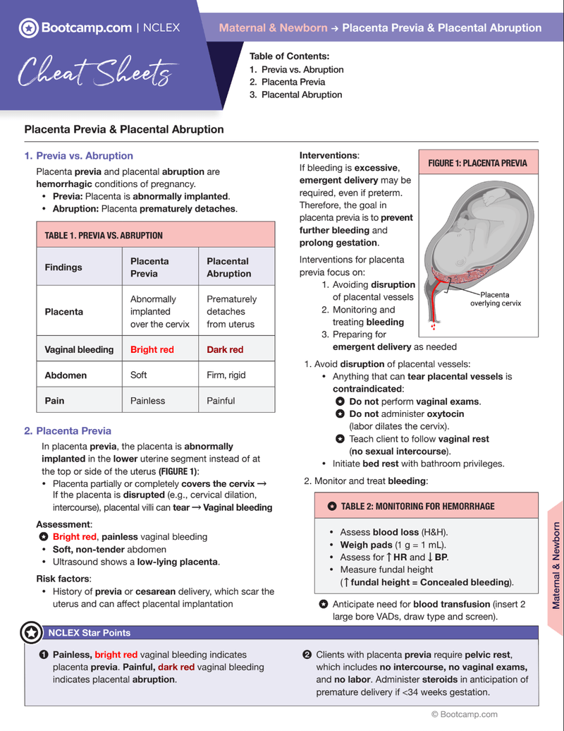 Free NCLEX® Cheatsheets | NCLEX Bootcamp